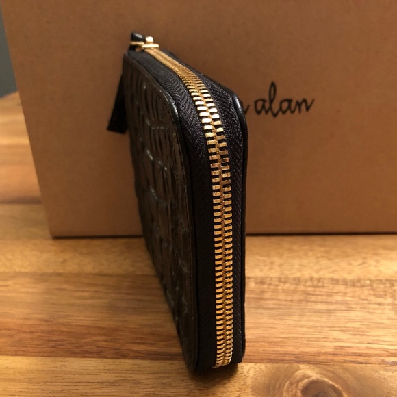 Steven Alan | Bags | Steven Alan Black Lizard Leather Zip Wallet | Poshmark